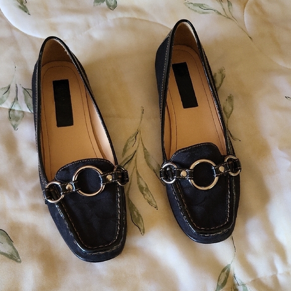 Coach | Shoes | Coach Black Flats With Silver Hardware | Poshmark